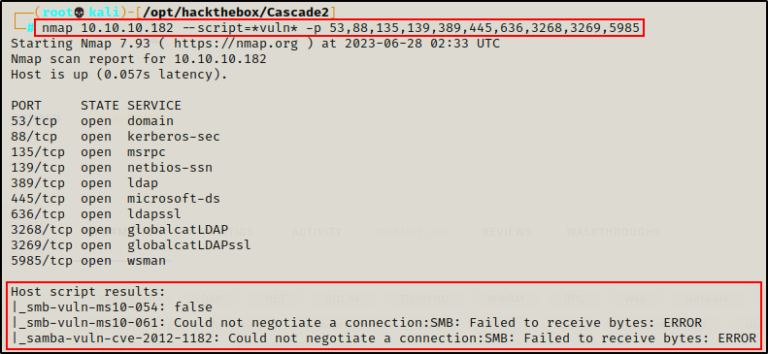 HackTheBox – Cascade - Walkthrough Write-Up HTB