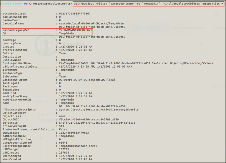 HackTheBox – Cascade - Walkthrough Write-Up HTB